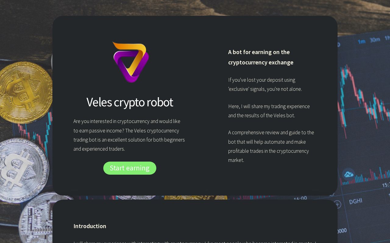 Crypto bot Veles: Free automatic cryptocurrency trading